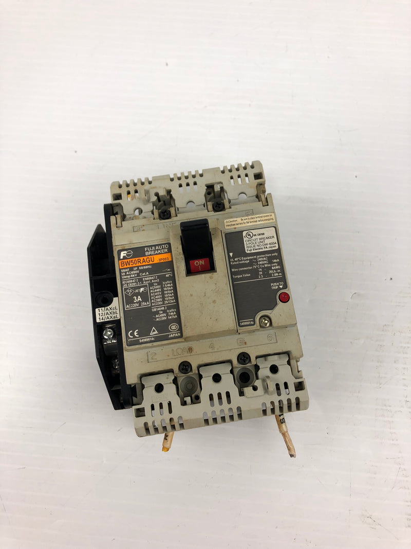 Fuji Electric BW50RAGU 3P003 Auto Circuit Breaker 3A – Metal Logics, Inc.