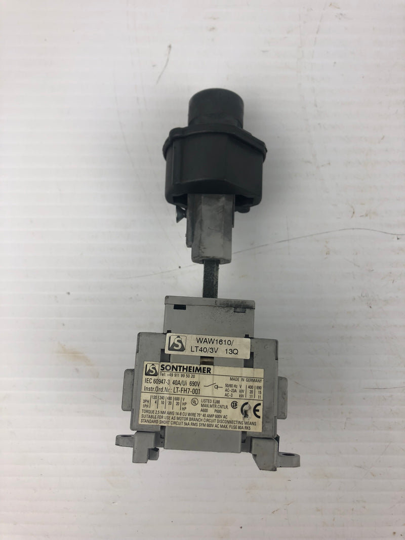 Sontheimer LT-FH7-001 Main Electrical Switch 3 Phase 40A 690V LT40-3V ...