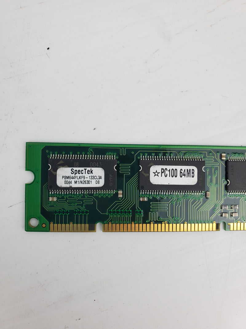 SpecTek P8M644YLKF9-133CL3A RAM Memory PC100 64MB – Metal Logics, Inc.